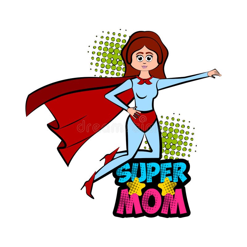 Isolated Super Mom Character with a Costume Stock Vector - Illustration ...