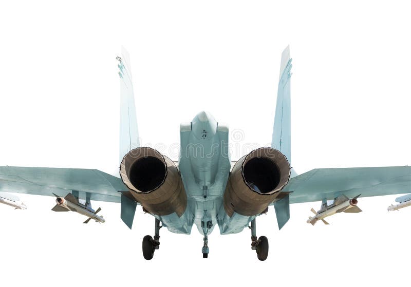 Isolated Supermaneuverable Fighter Aircraft, Back View Stock Photo ...