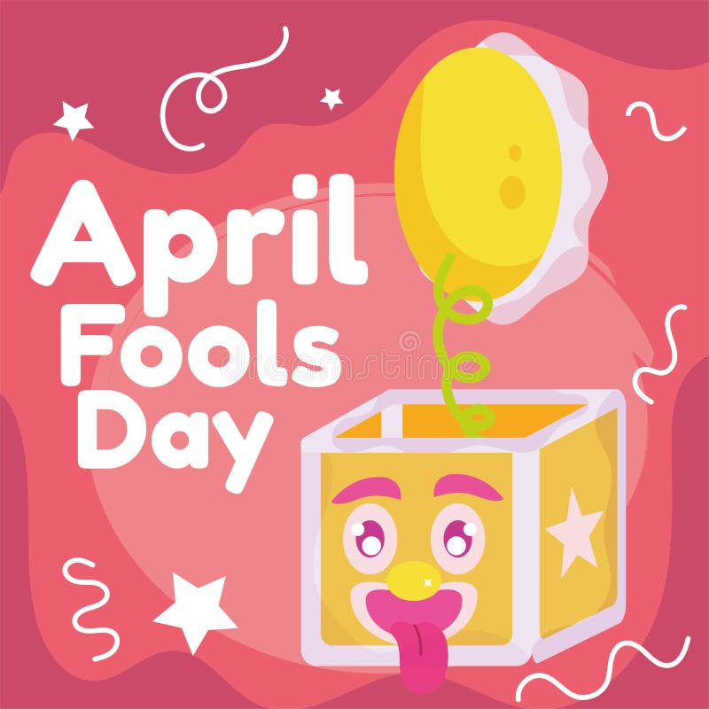 Isolated Surprise Box with a Happy Face April Fool Template Vector ...