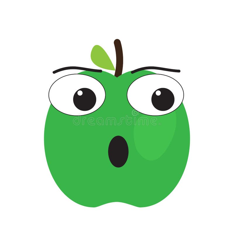 Isolated Surprised Apple Emote Stock Vector - Illustration of ...