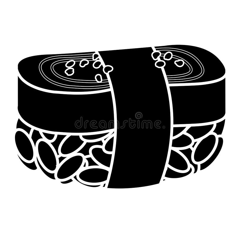 Sushi silhouette stock vector. Illustration of restaurant - 97362934