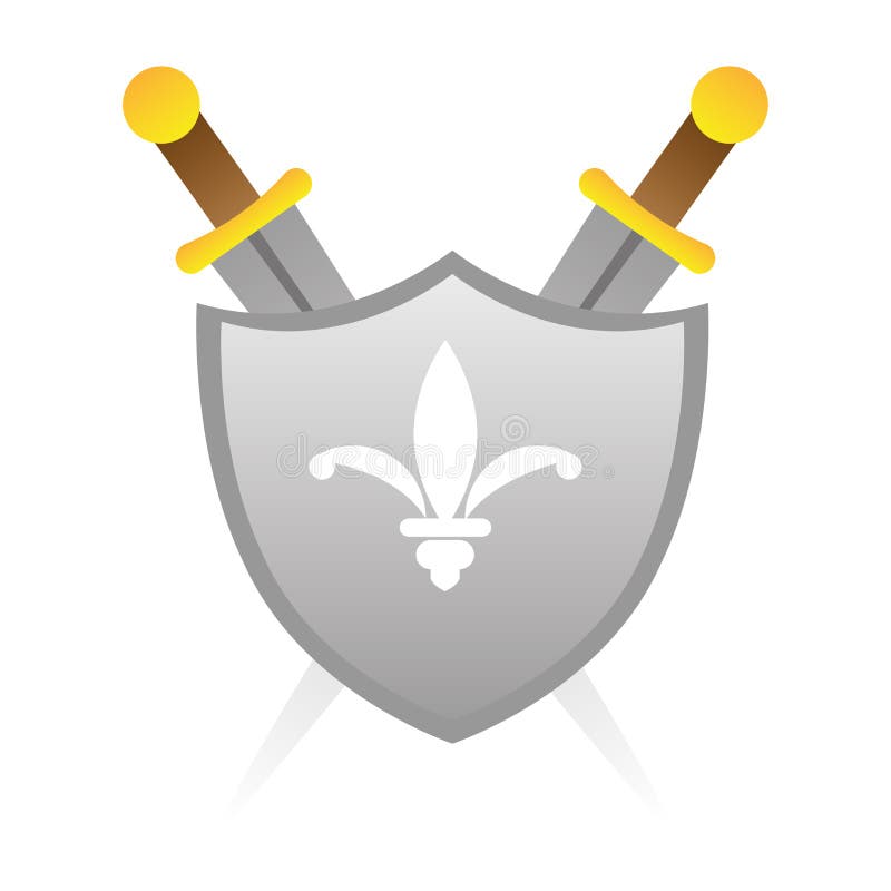 Isolated Swords Weapon with Shield Medieval Icon Vector Stock Vector ...