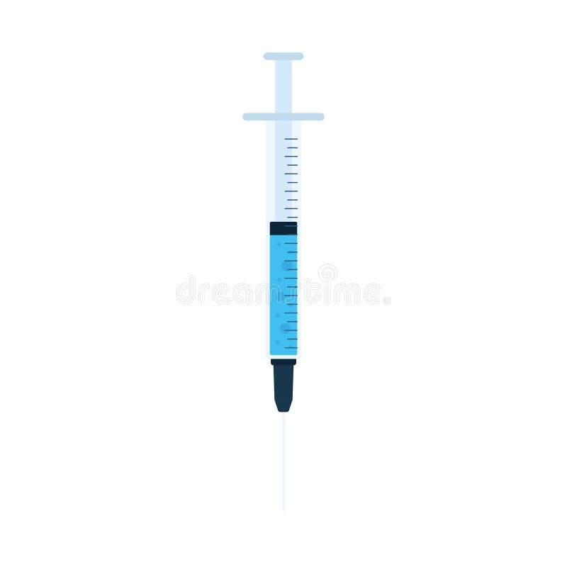 Isolated Syringe with a Blue Dose Vector Stock Vector - Illustration of ...