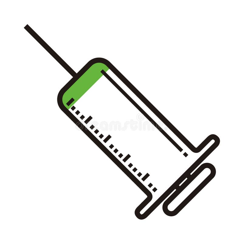 Syringe green stock vector. Illustration of injecting - 35064707