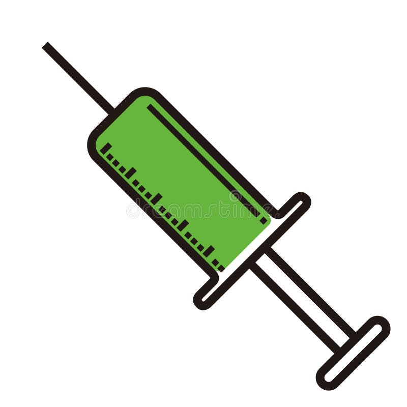 Syringe green stock vector. Illustration of injecting - 35064707