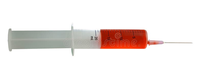 Isolated Syringe with Needle with Red Liquid Stock Photo - Image of ...