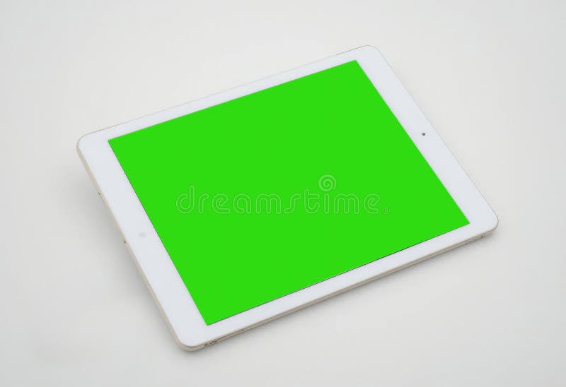 Tablet Computer with Green Screen for Mockup or Chroma Key Stock ...