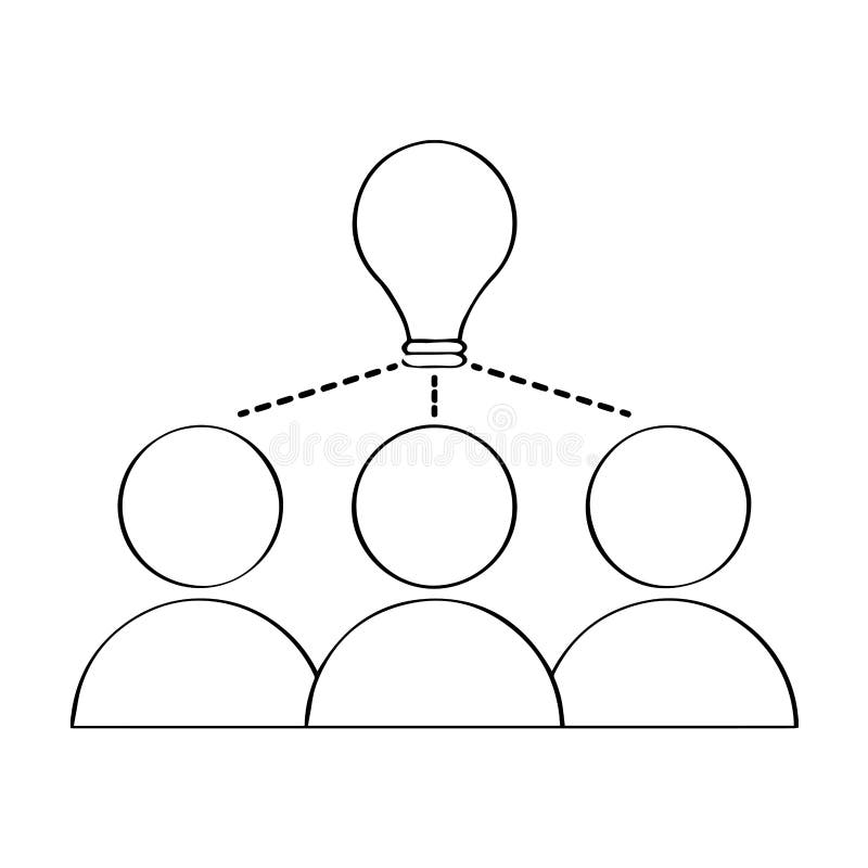 Isolated Teamwork Outline. Brainstorming Stock Vector - Illustration of ...