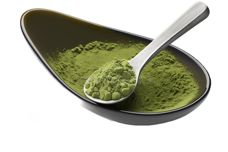 Isolated Teaspoon with Green Matcha Tea Powder on Transparent ...