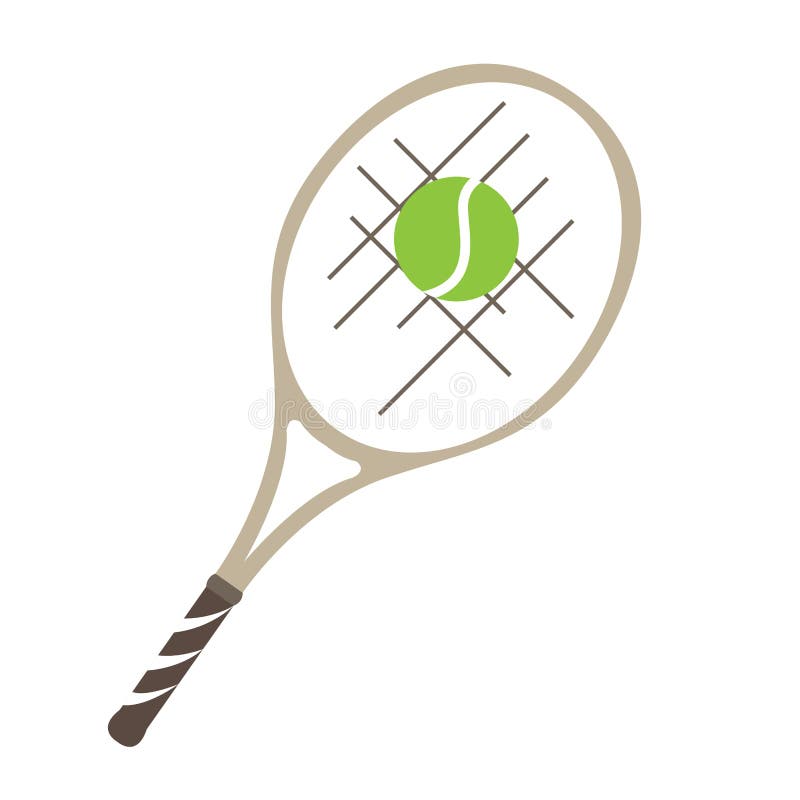 Isolated Tennis Racket with a Ball Stock Vector - Illustration of ...