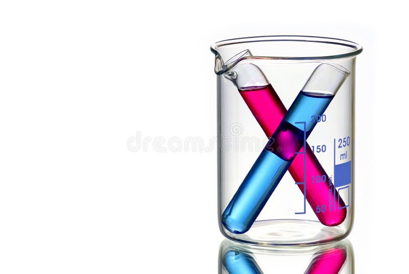 Isolated Test Tubes in Beaker Creating Big X Stock Image - Image of ...
