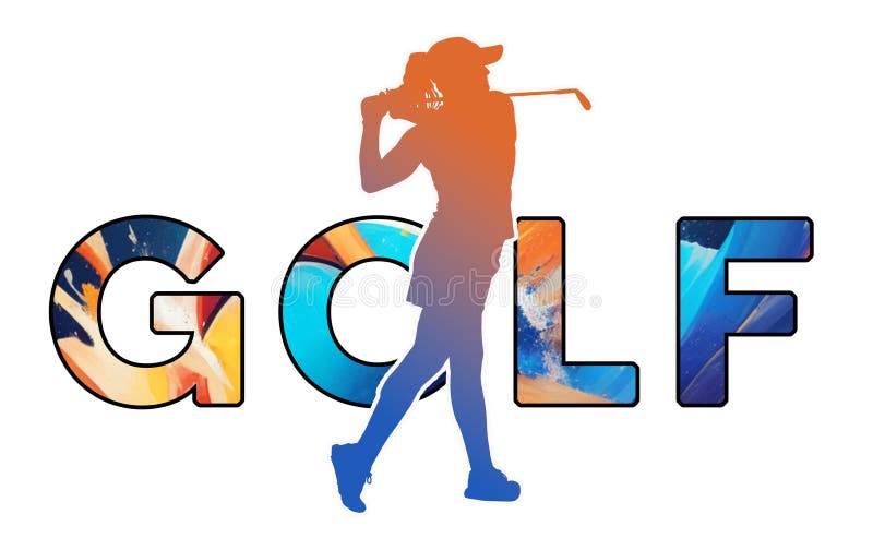 Isolated Text GOLF on Withe Background - Color Icon Gradient Silhouette ...