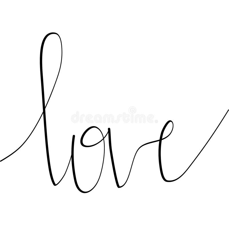 Isolated Text Love Hand Writing on White Stock Vector - Illustration of ...