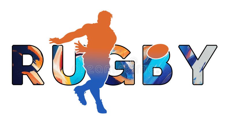 Isolated Text RUGBY on Withe Background - Color Icon Gradient ...