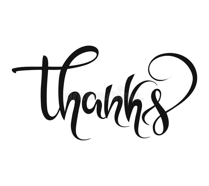 Isolated Text Thanks on White Background, Vector Illustration Stock ...