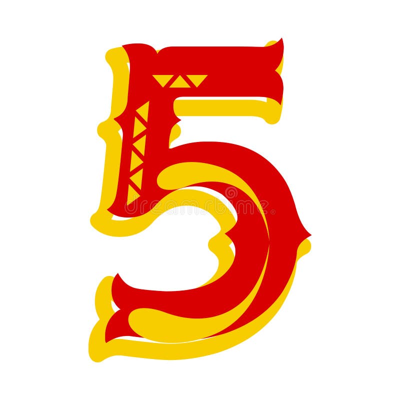 Isolated Textured Five Symbol Stock Vector - Illustration of graphic ...