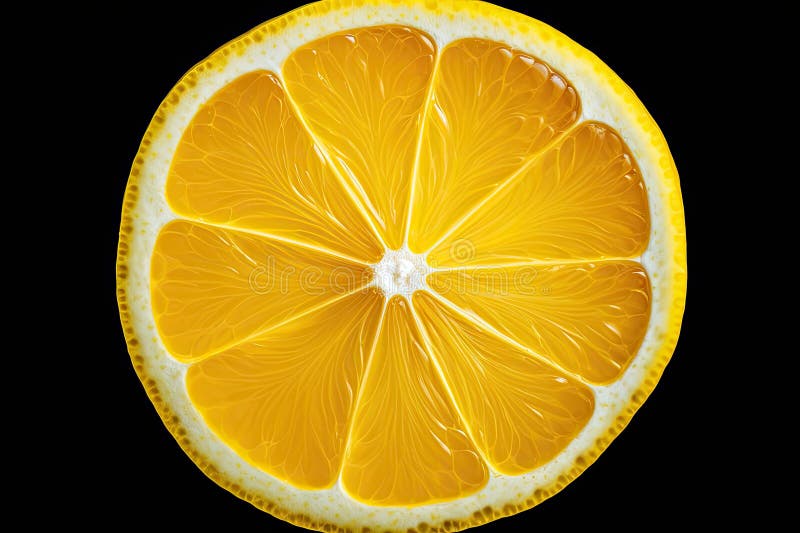 Isolated Textured Lemon Slice with Black Background Clipping Path ...