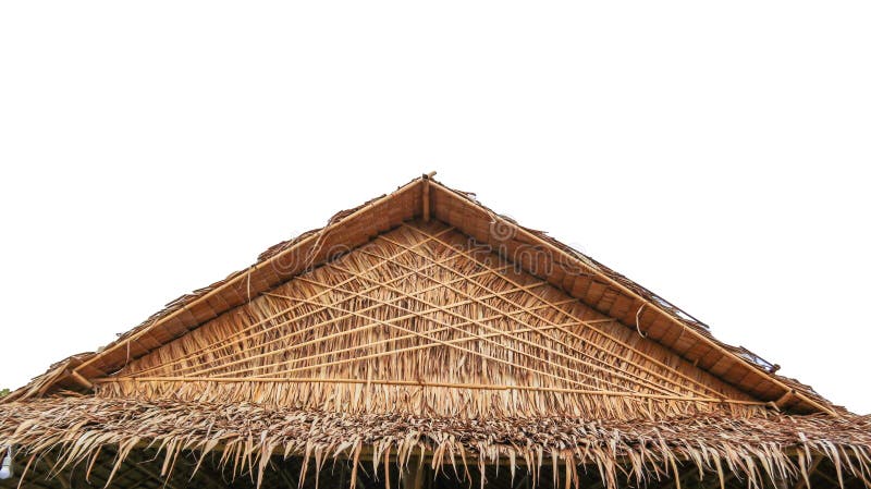 Isolated Thatch Gable with Clipping Paths on White Background Stock ...