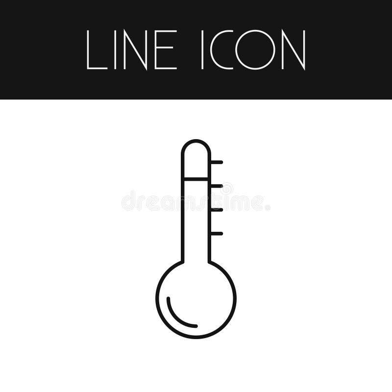 Isolated Thermometer Outline. Temperature Vector Element Can Be Used ...