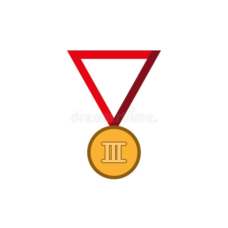 Isolated Third Place Gold Medal Icon Stock Vector - Illustration of ...