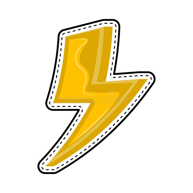 Isolated Thunder Dotted Sticker Stock Vector - Illustration of storm ...