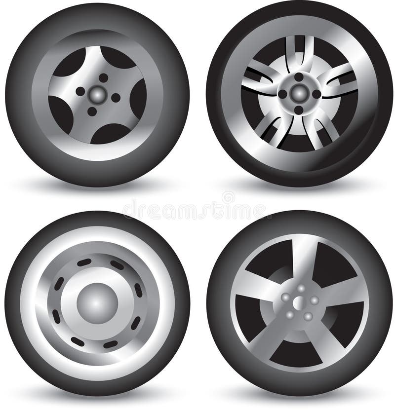 Isolated tire icons stock vector. Illustration of color - 8993522