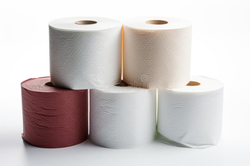 Isolated Tissue Rolls with Clipping Path and Shadow Stock Illustration ...