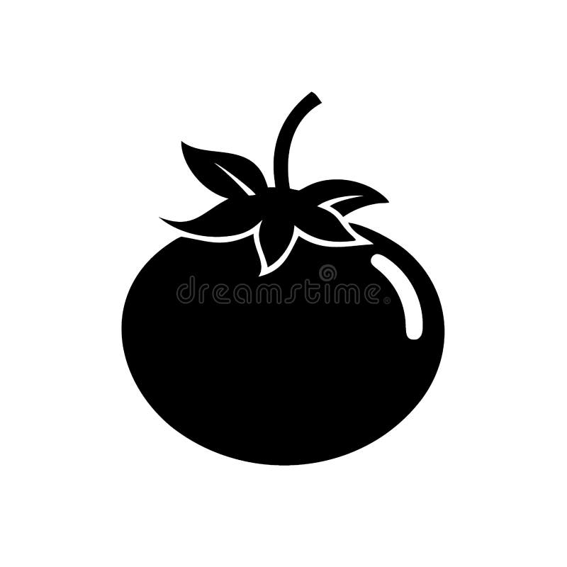 Isolated Tomato Shows Simple Monochrome Design Against Transparent ...
