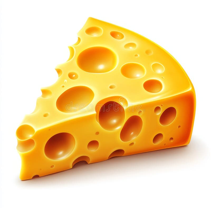 An Isolated Top-down View of a Triangular Piece of Cheese on a ...