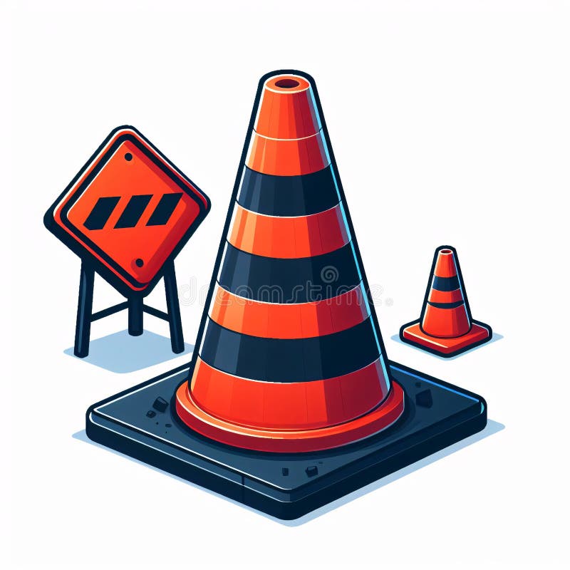 Isolated Traffic Cone. Under Construction. Vector Illustration ...