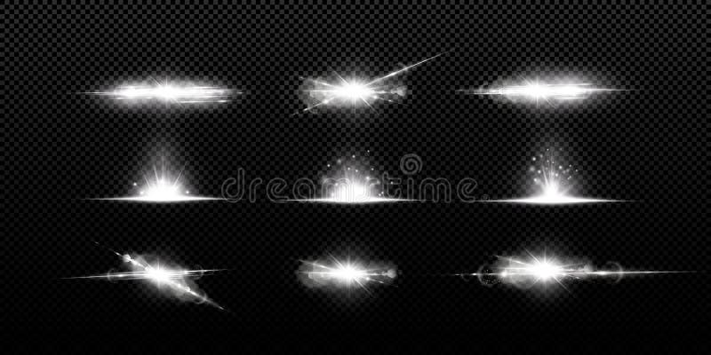 Decor Element. Horizontal Star Burst Rays and Spotlight Stock Vector ...
