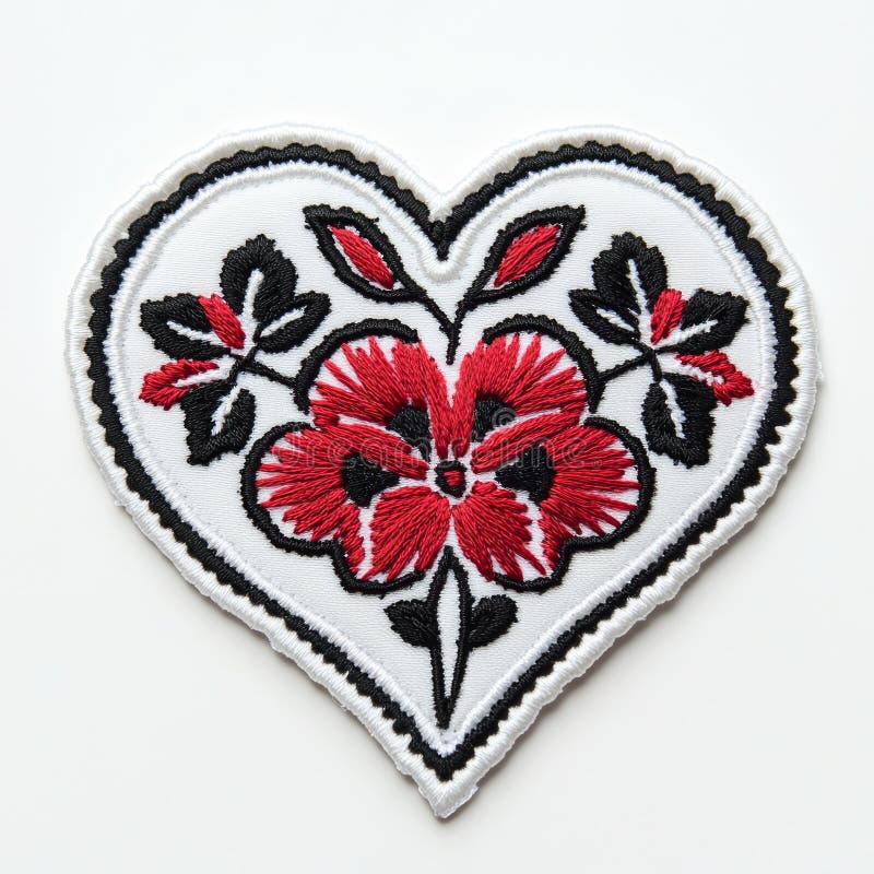 Isolated Transparent Background Featuring a Heart Embroidered Patch ...