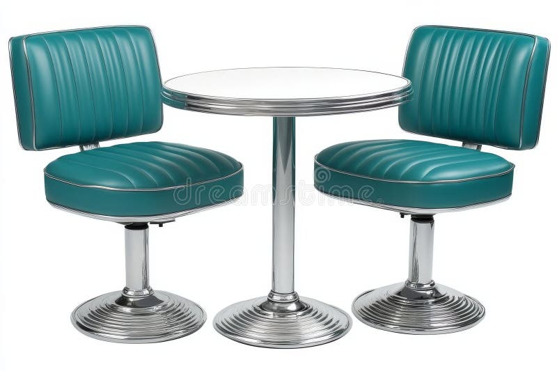 Isolated Transparent Background Retro Teal Kitchen Table Set Stock ...