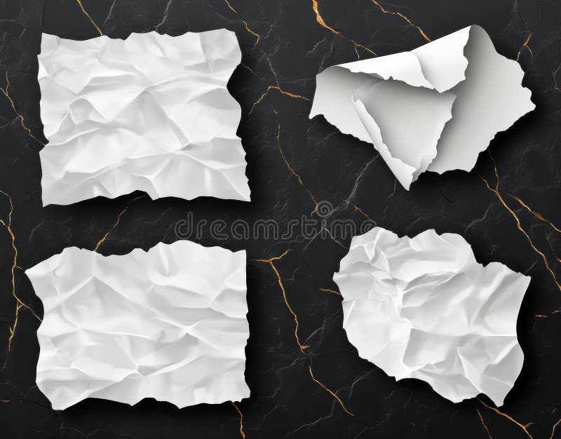 Isolated on a Transparent Background, a Set of White Ripped Paper ...