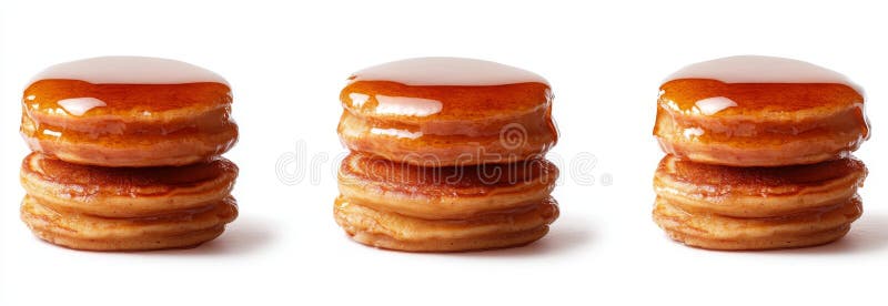 Isolated on a Transparent Background are Three Stacks of Pancakes ...