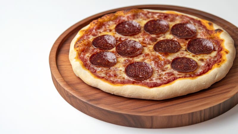 Isolated Transparent Background Top View Classic Pepperoni Pizza Stock ...