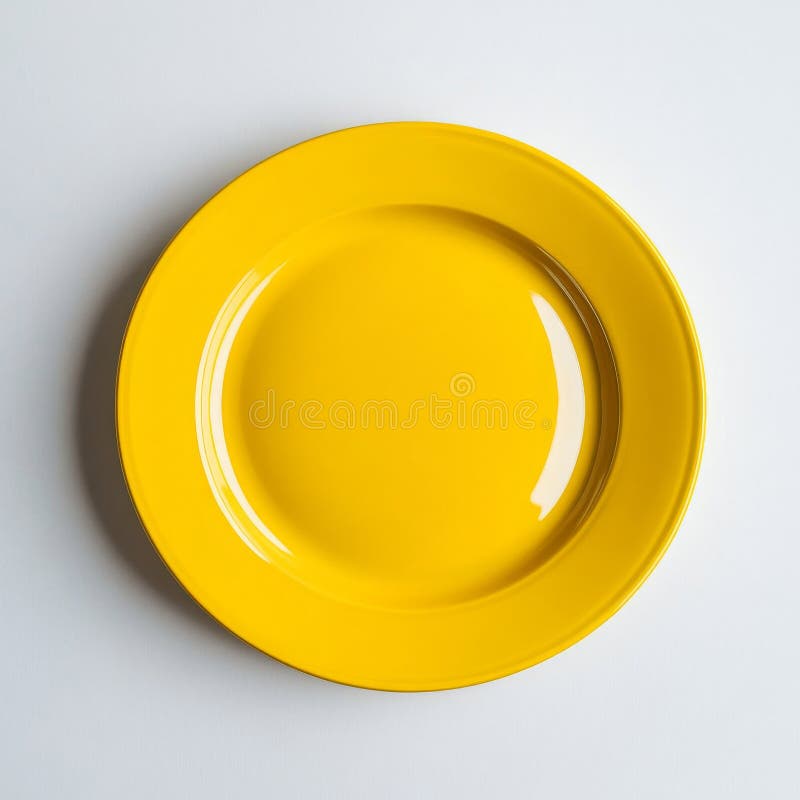 Isolated Transparent Background Yellow Ceramic Plate on a Transparent ...