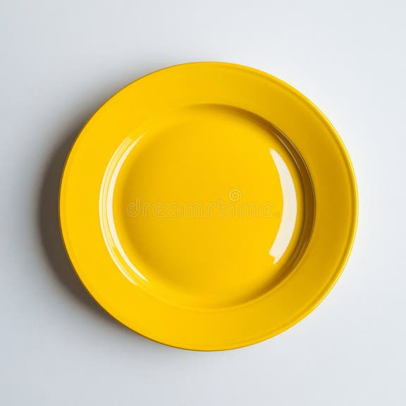 Isolated Transparent Background Yellow Ceramic Plate on a Transparent ...
