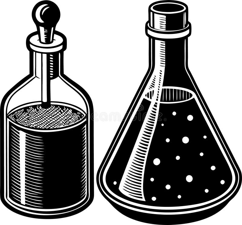 Isolated Transparent Flask with Violet Liquid Vector Illustration Stock ...