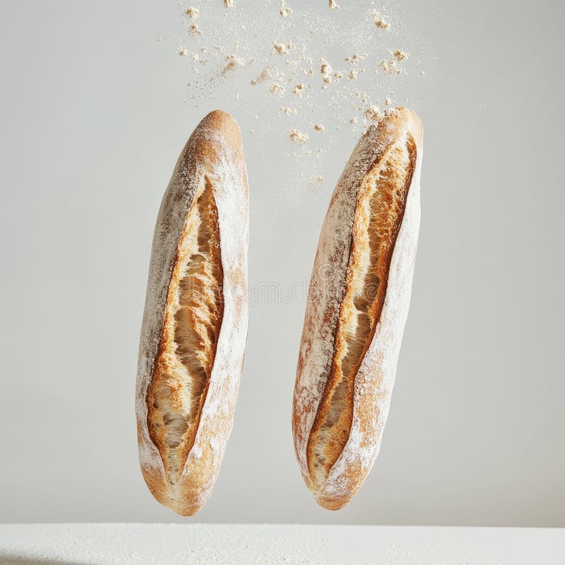 An Isolated Transparent Png of Baguette Bread with Falling Crumbs ...