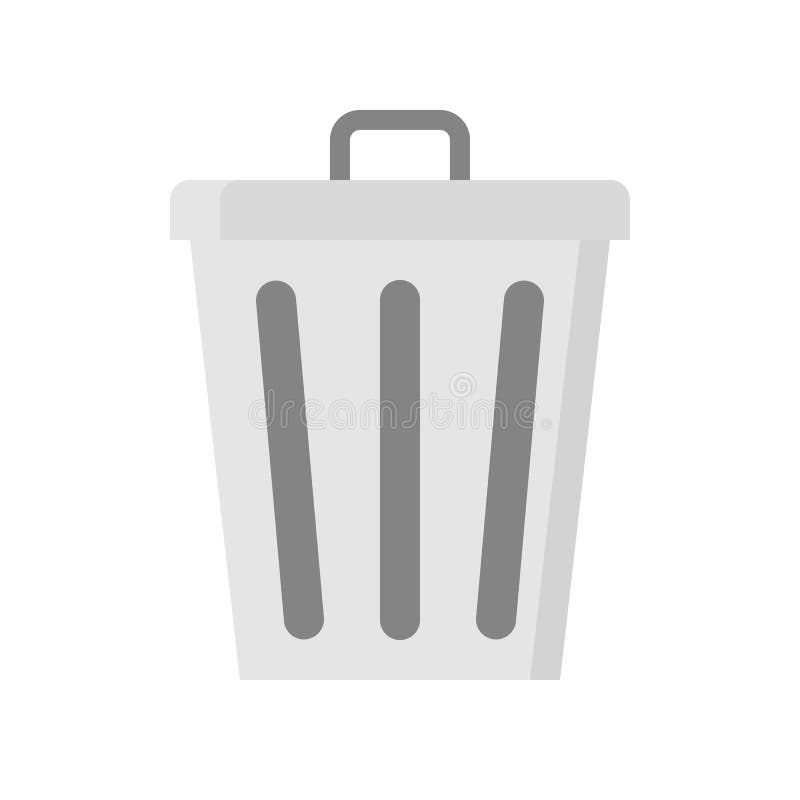 Trash Can Icon, Simple Flat Design Vector Stock Vector - Illustration ...
