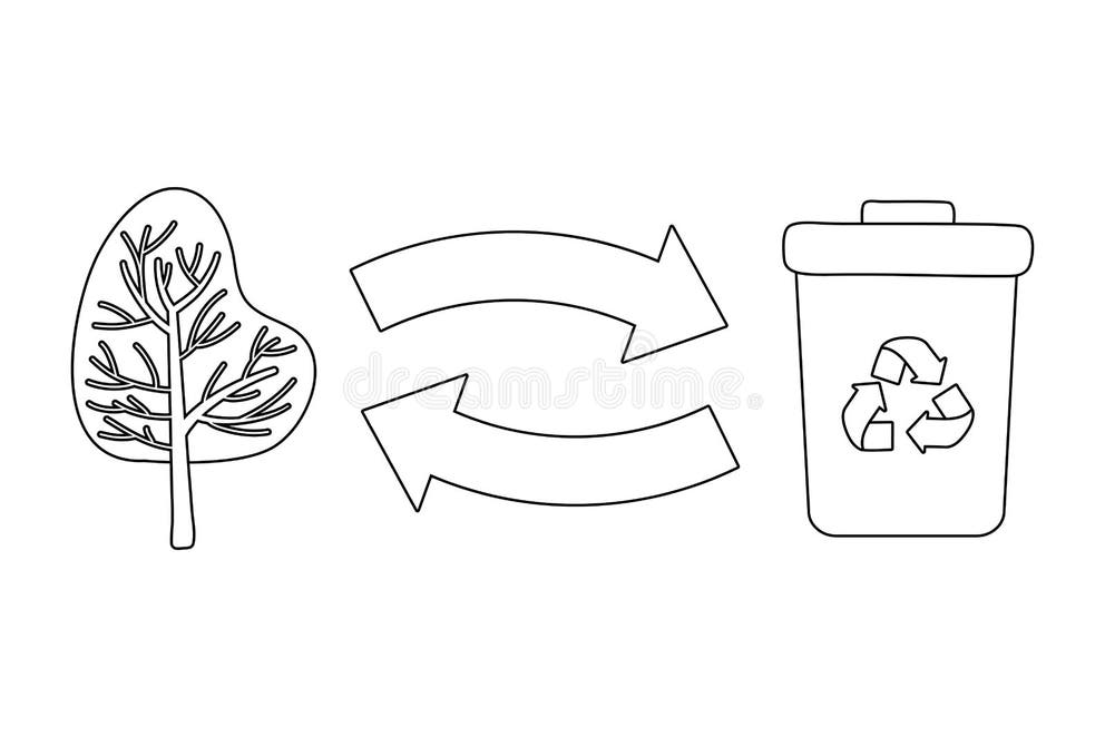 Isolated Trash and Tree Design Stock Vector - Illustration of ...