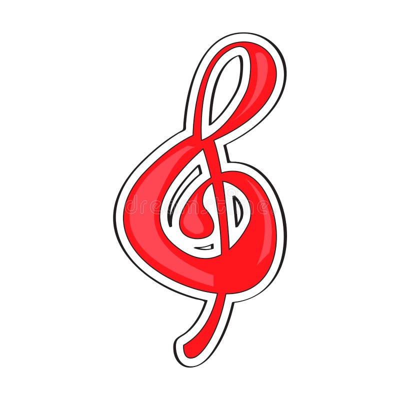 Fun Isolated Treble Clef Music Stock Vector - Illustration of note ...