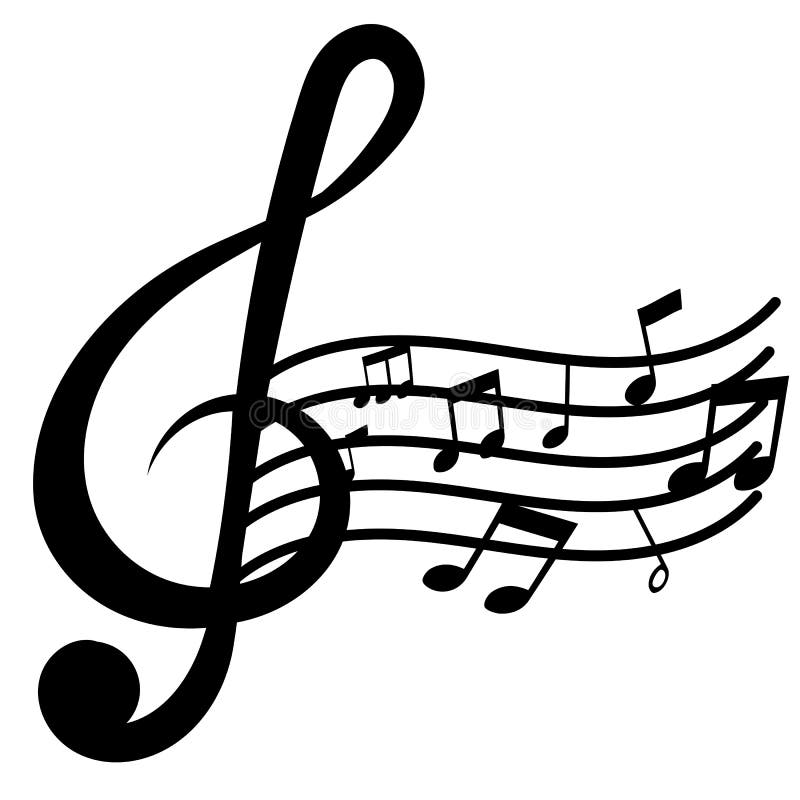 Isolated Treble Clef And Notes Cartoon Stock Illustration ...