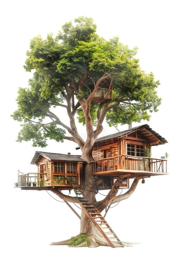 Isolated Tree House Against Transparent Backdrop Stock Illustration ...