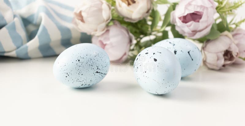 Isolated on Trendy Blue Background. the Minimum Concept of Easter Stock ...