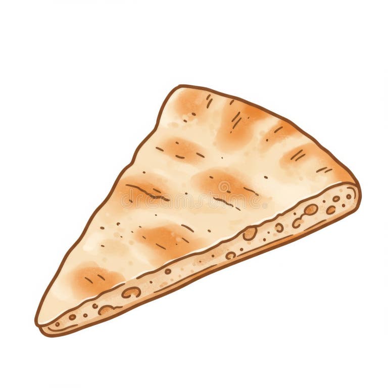 Isolated Triangular Pizza Slice with Beige Crust and Topping on White ...