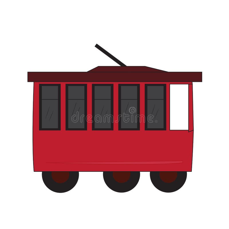 Isolated Trolley Vehicle Design Stock Vector - Illustration of sign ...
