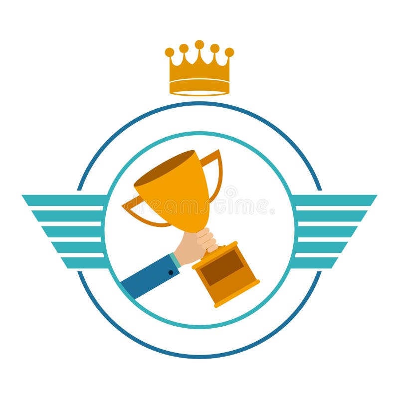 Isolated Trophy Inside Label Design Stock Vector - Illustration of fast ...
