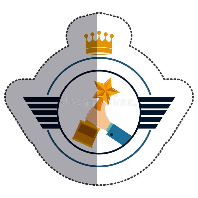 Isolated Trophy Inside Label Design Stock Vector - Illustration of ...